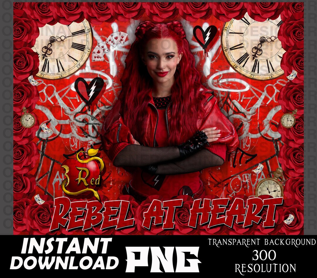 Descendants Red Poster 20x16 Printable Png, Descendants Red Png, Rebel ...