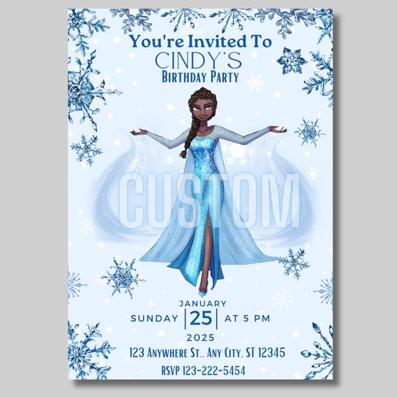 Invitación De Princesa Congelada