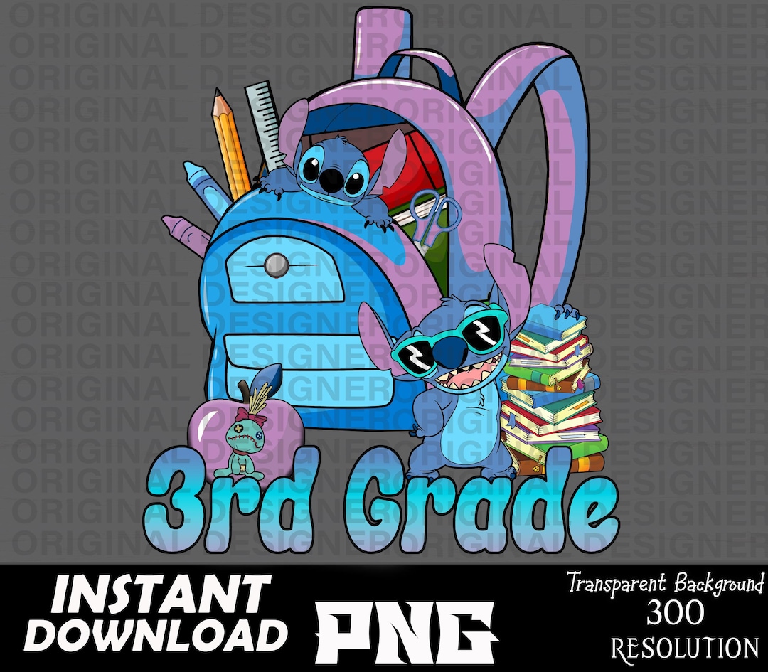 Stitch Digital Png, Stitch Back to School, Stitch Shirt, Back to School ...