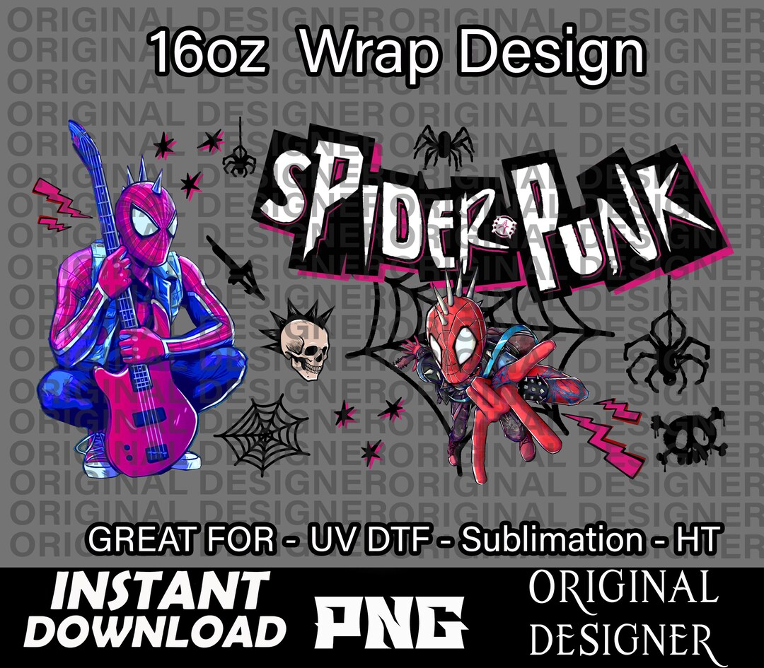 Spider Punk, Spider Man, Spider Punk Png, Spider Punk 16oz Wrap, UV ...