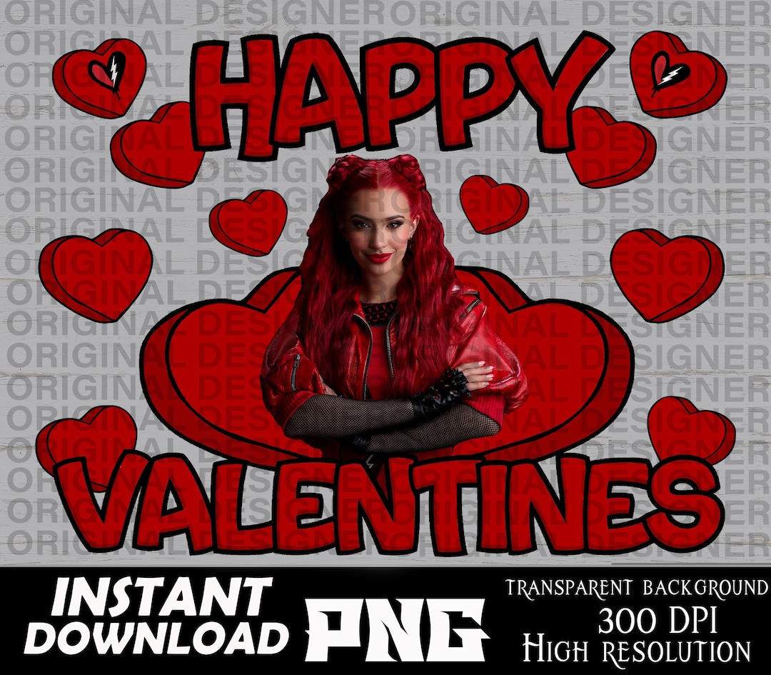 Descendants Red Valentines Day, Descendants Red Png, Rebel Heart Png ...