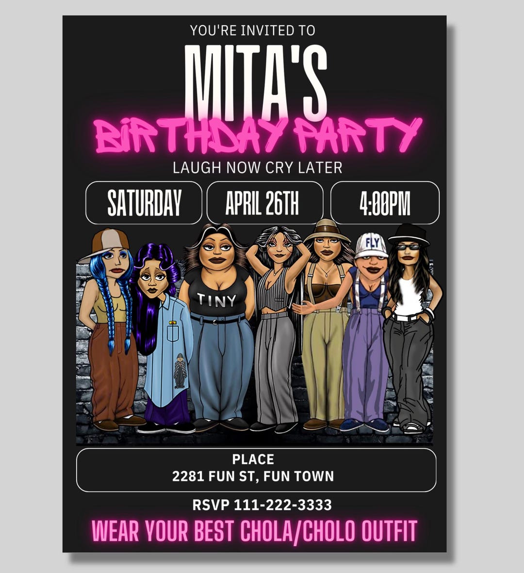 Custom 90s, Homie Birthday Invitation, Personalized Invite, Old School ...