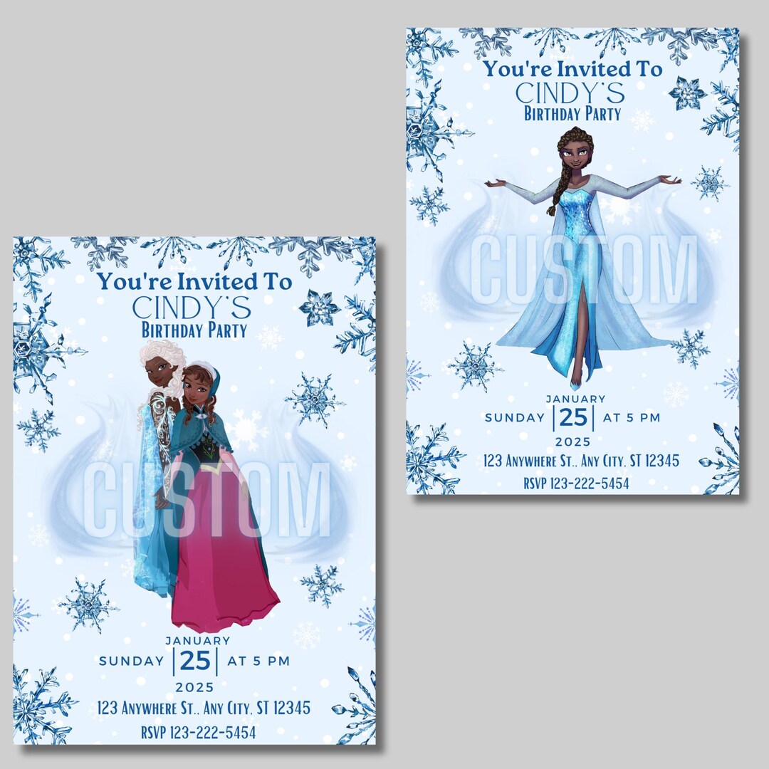 Convite de aniversário da princesa negra frozen, elsa negra anna negra ...