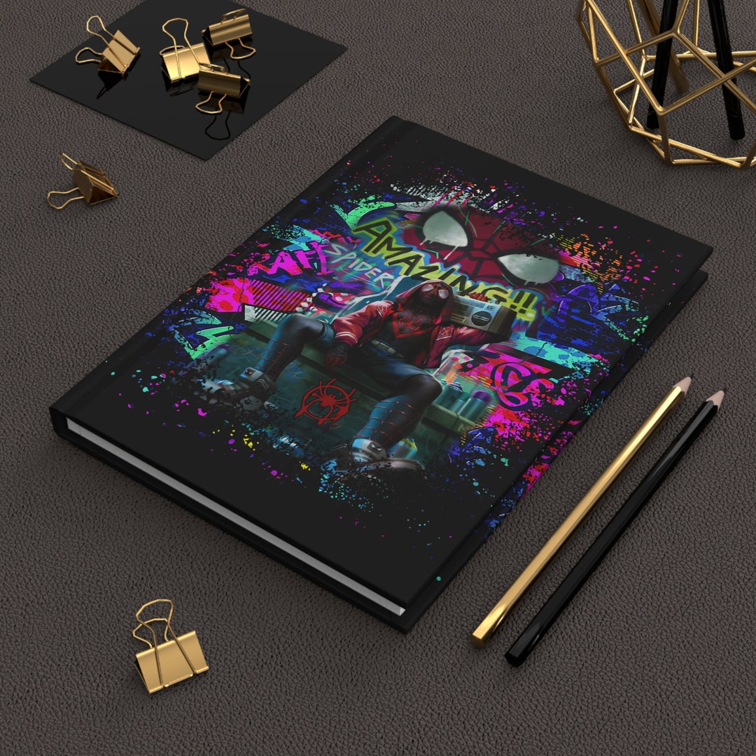 Spider Man Miles Notebook, Spider Man Journal, Rock Notebook, Spider ...