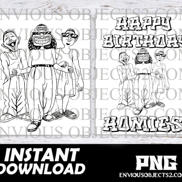 Homies Coloring Page - Etsy Ireland
