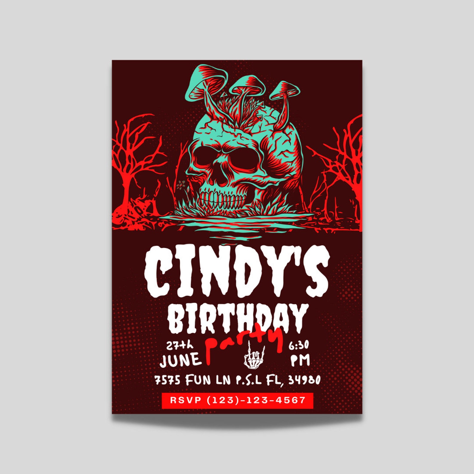 Goth Birthday Invitation Halloween Invitation Gothic - Etsy