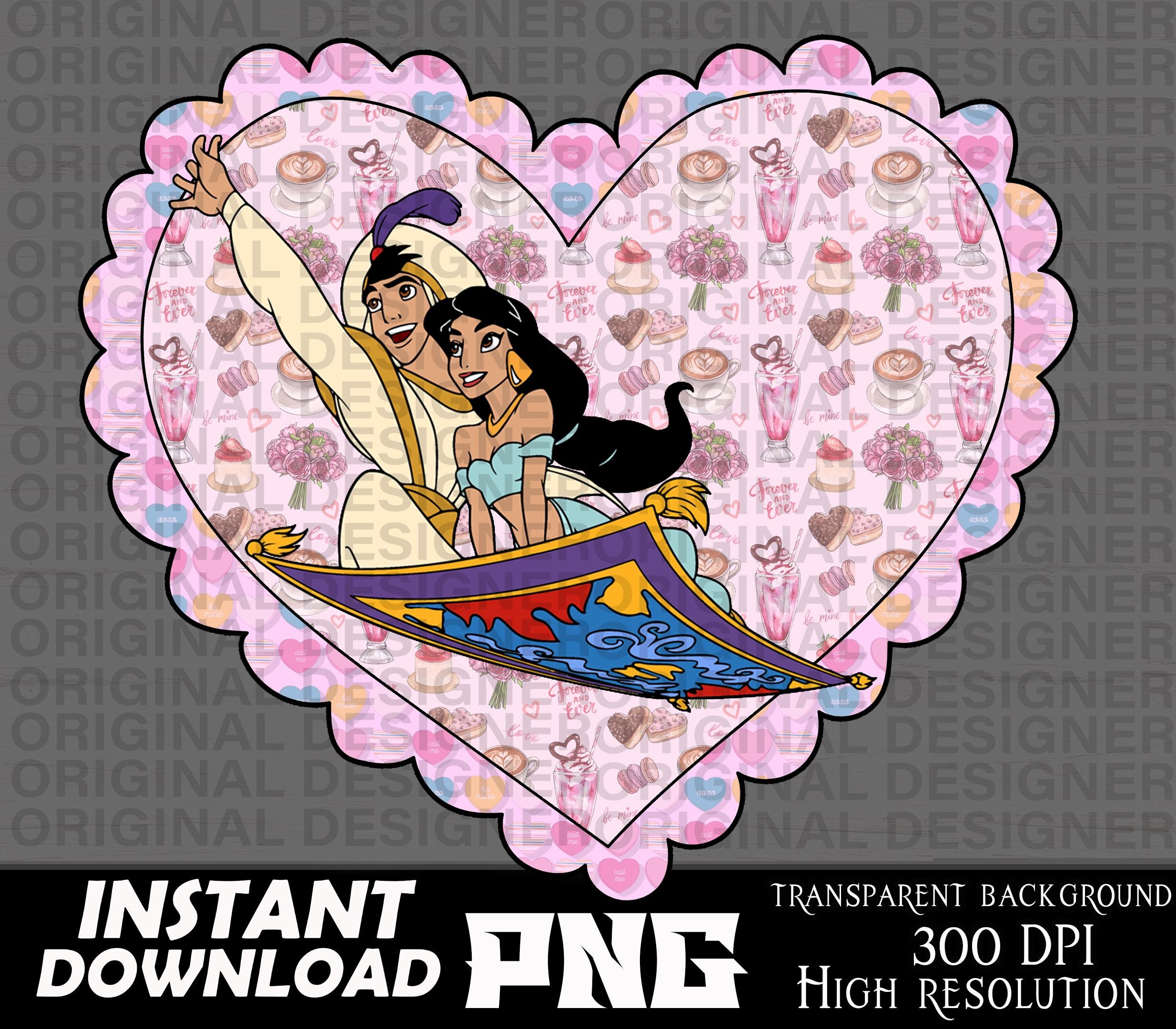 Princess Jasmine and Aladdin Valentine Digital Download Png, Princess ...