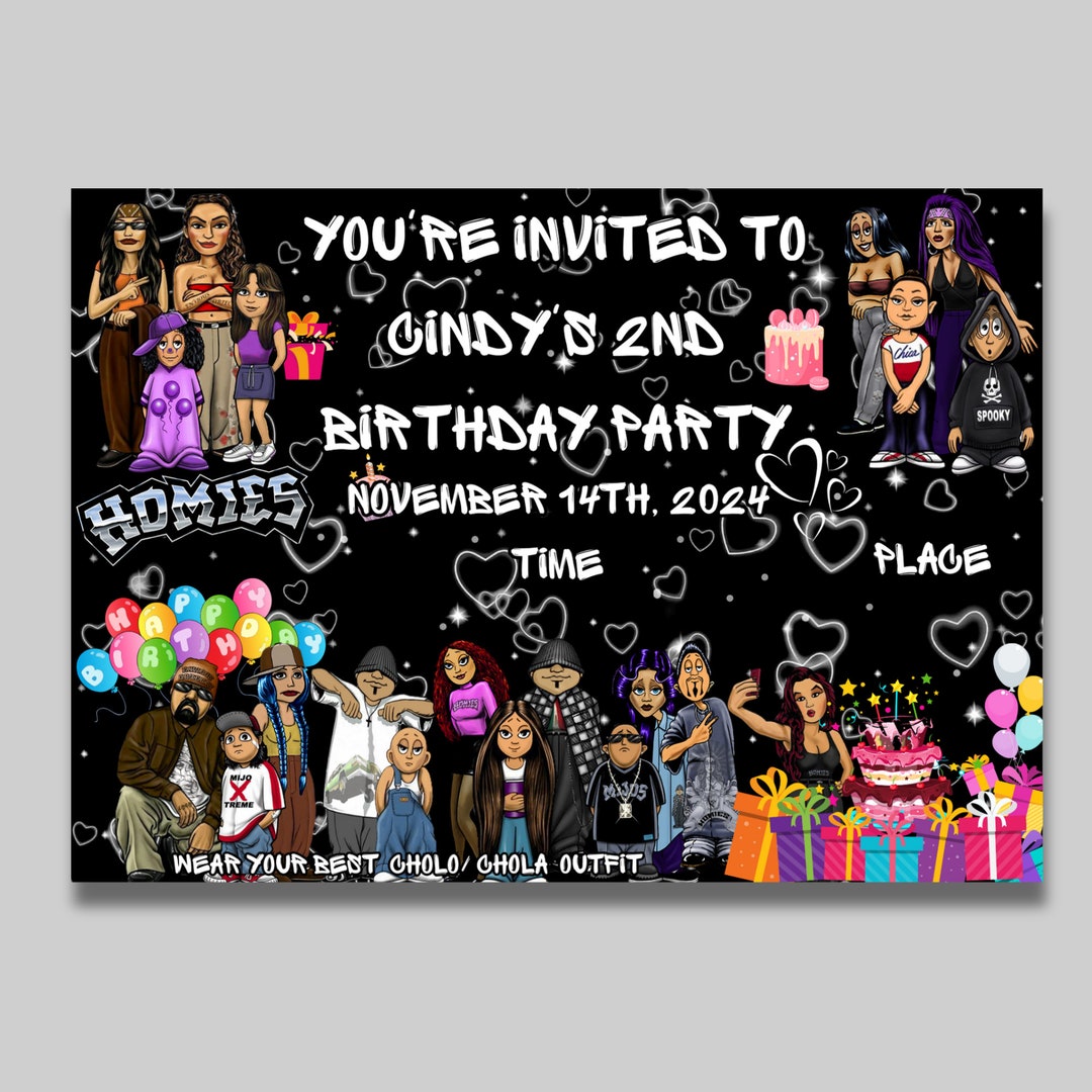 Lil Homies, Mijos Birthday Invitation, Lil Homies Birthday Party Video ...