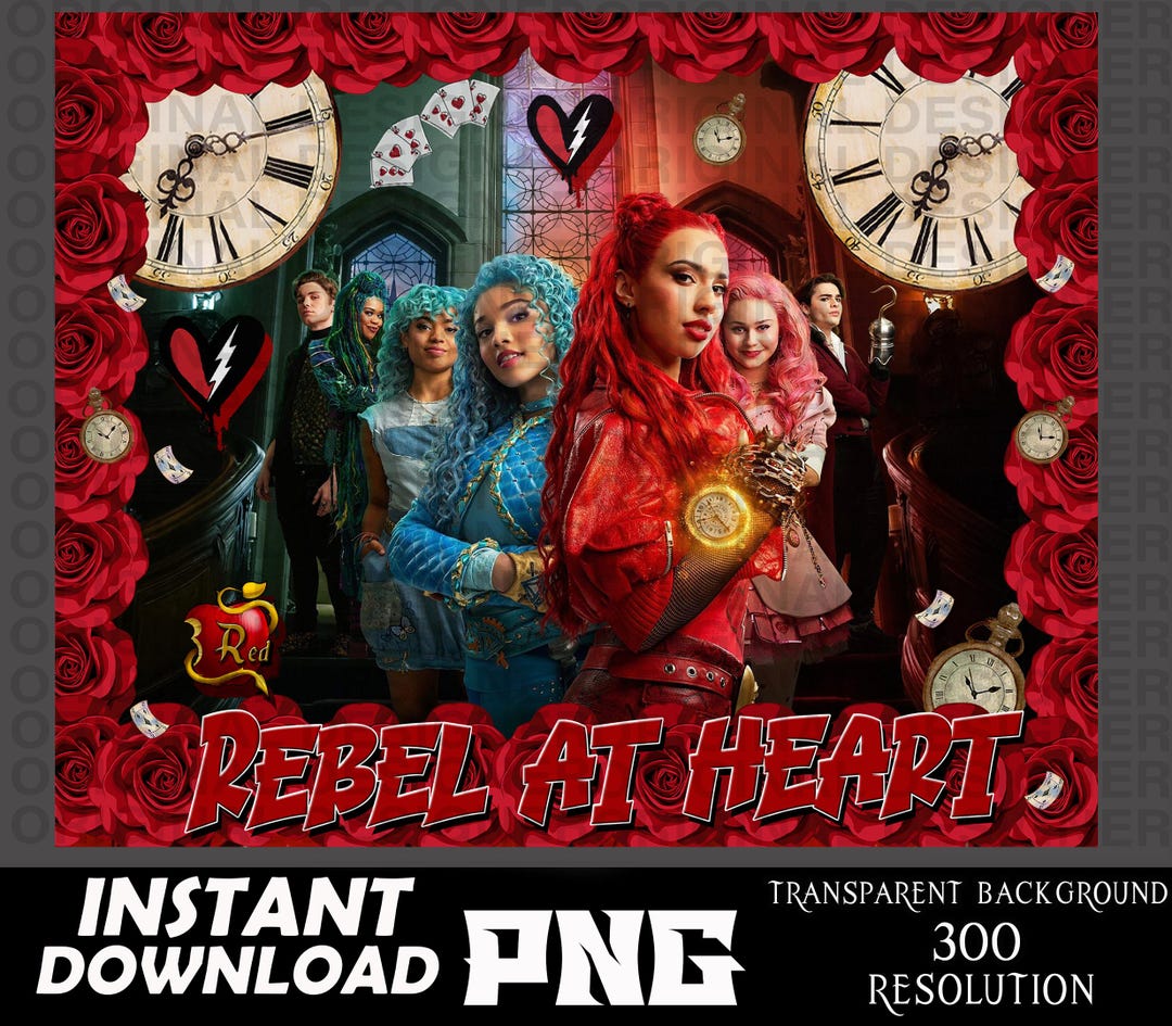 Descendants Red Poster 20x16 Printable Png, Descendants Red Png, Rebel ...