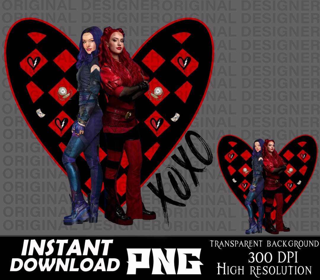 Descendants Red Mal Valentines Day, Descendants Red Png, Rebel Heart ...
