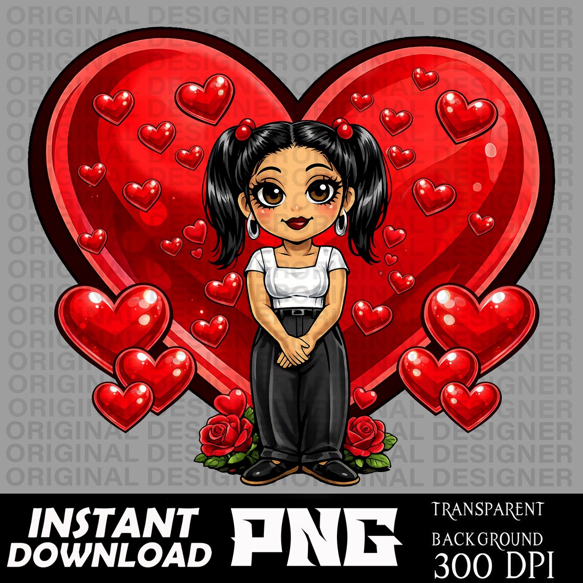 Chicana Chibi Png, Chola Chibi Png, Cut File, Chola 90s Nostalgia ...