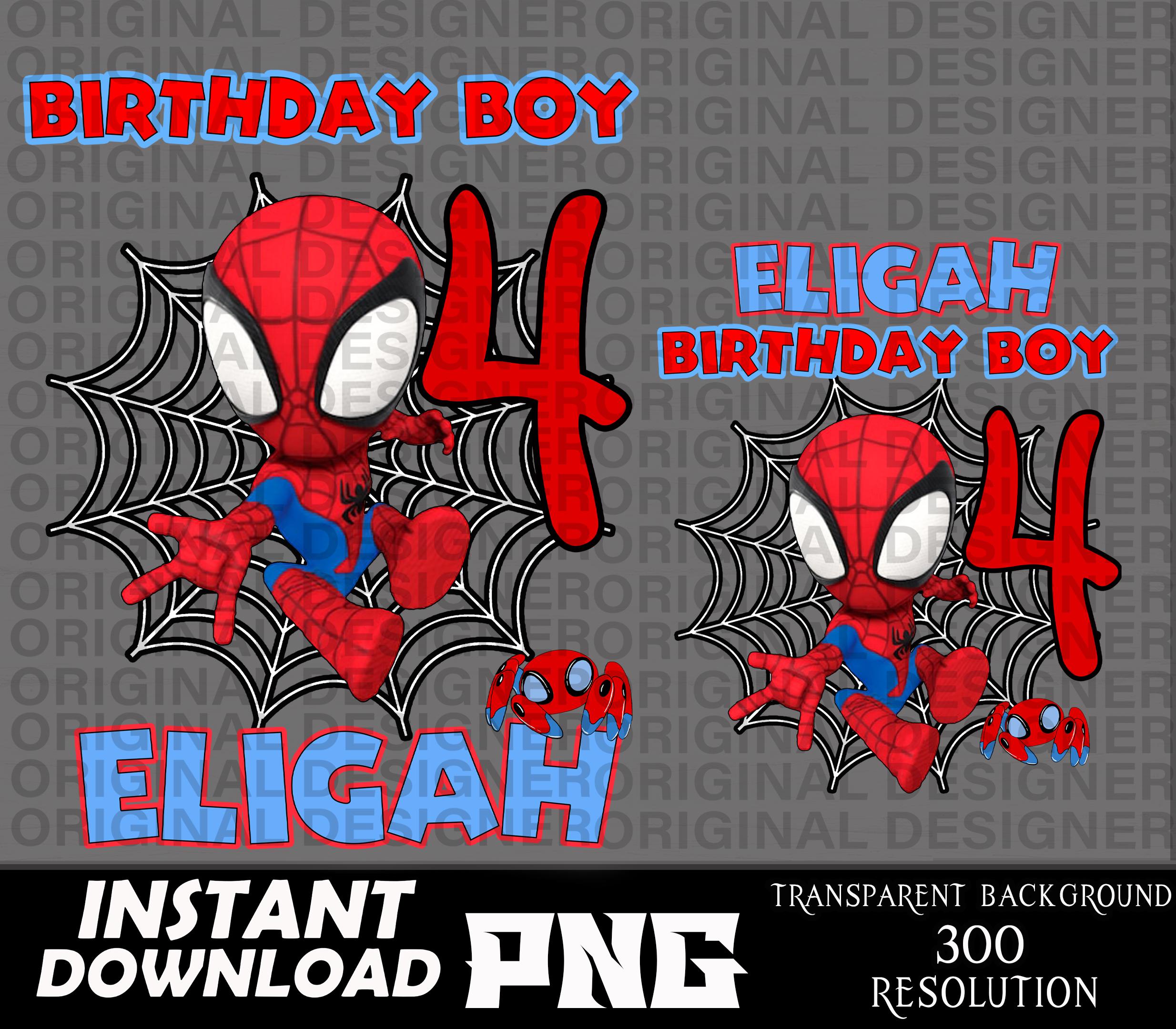 Custom Kids Cute Spider Man Birthday Png, Kids Spider Man Png ...
