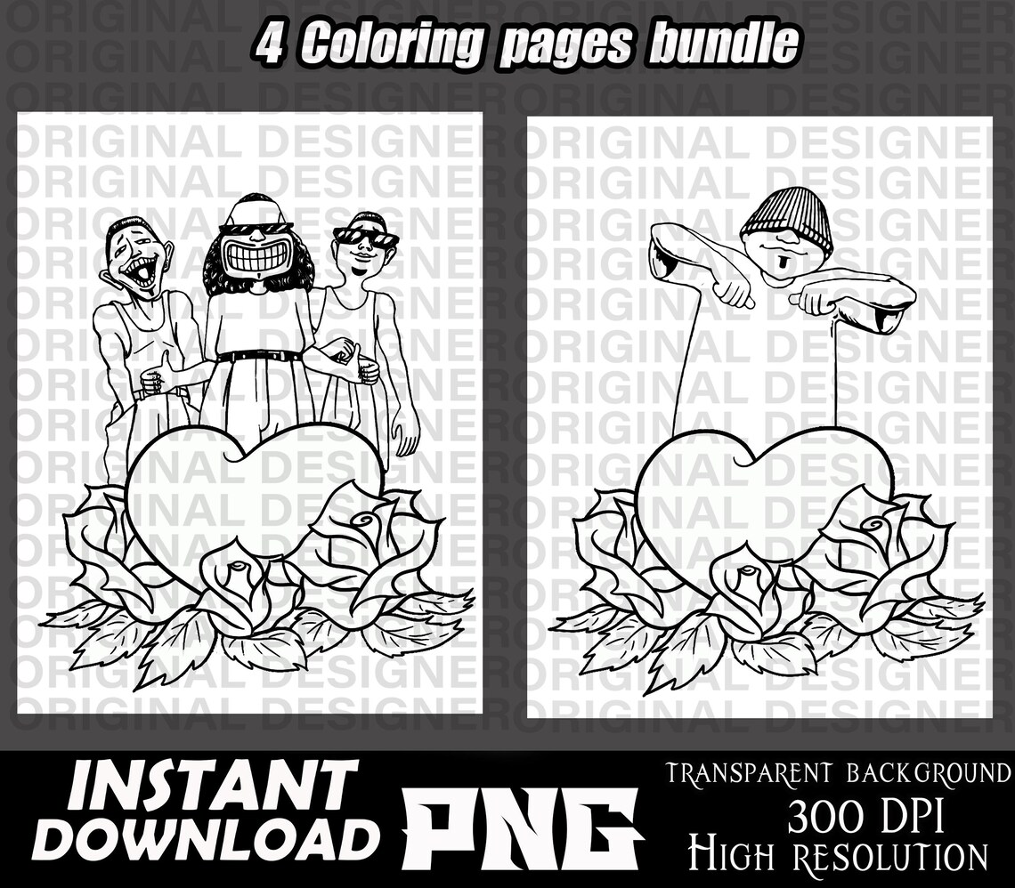 Valentine Day Coloring Pages Png, Chicana Valentine Png, Cholo ...