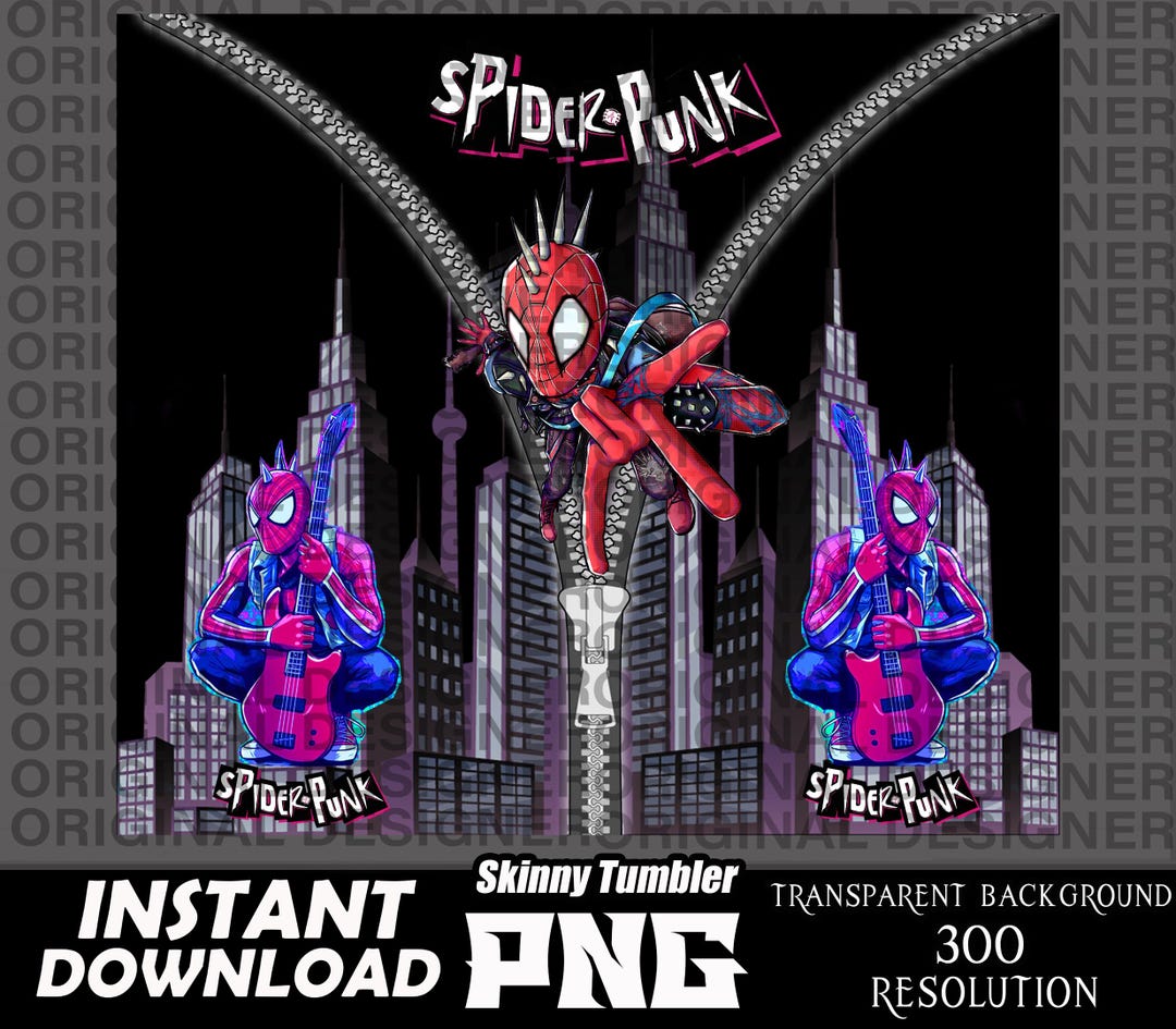 Spider Punk Multiverse, Spider Punk Skinny Tumbler Design Png, Spider ...