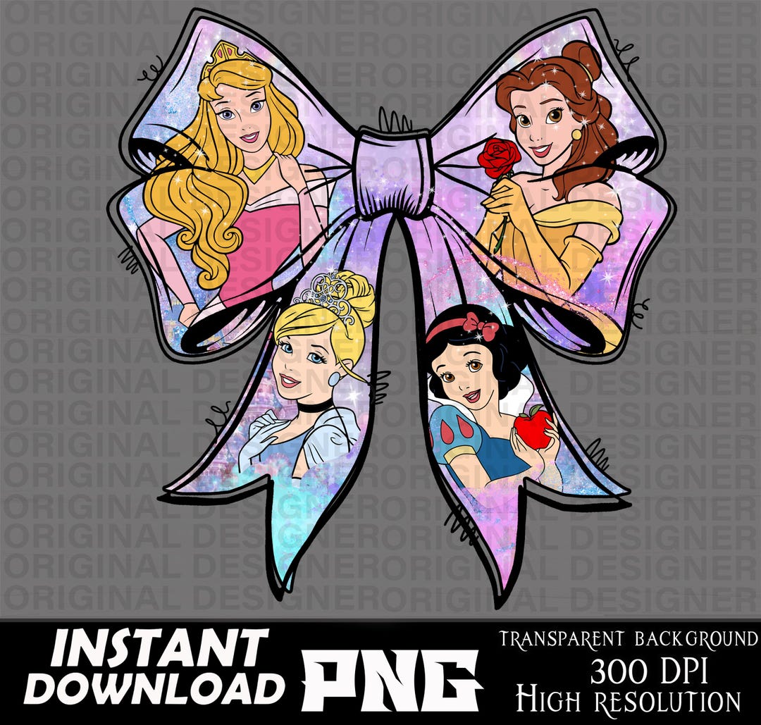 Princess Group Bow Png, Princess Coquette Bow Png, Princesses Bow Png ...