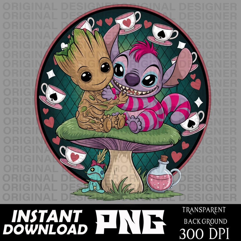 Groot and Stitch Png, Groot and Stitch Download, Stitch Shirt Printable ...