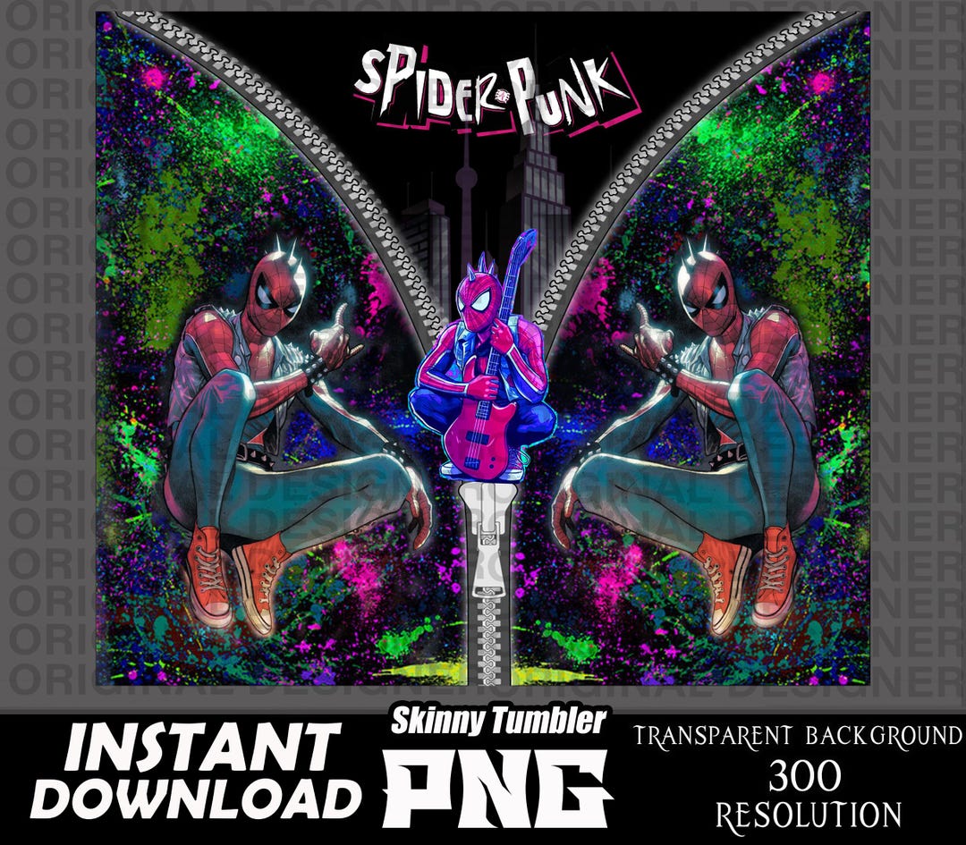 Spider Punk Multiverse, Spider Punk Skinny Tumbler Design Png, Spider ...
