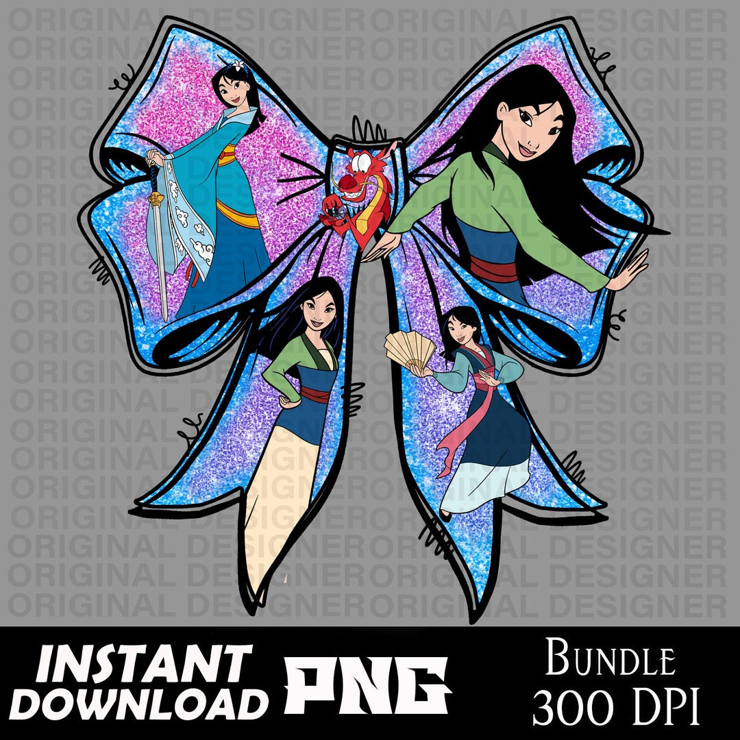 Mulan Bow Png, Princess Coquette Bow Png, Mulan Png, Mulan Sublimation ...