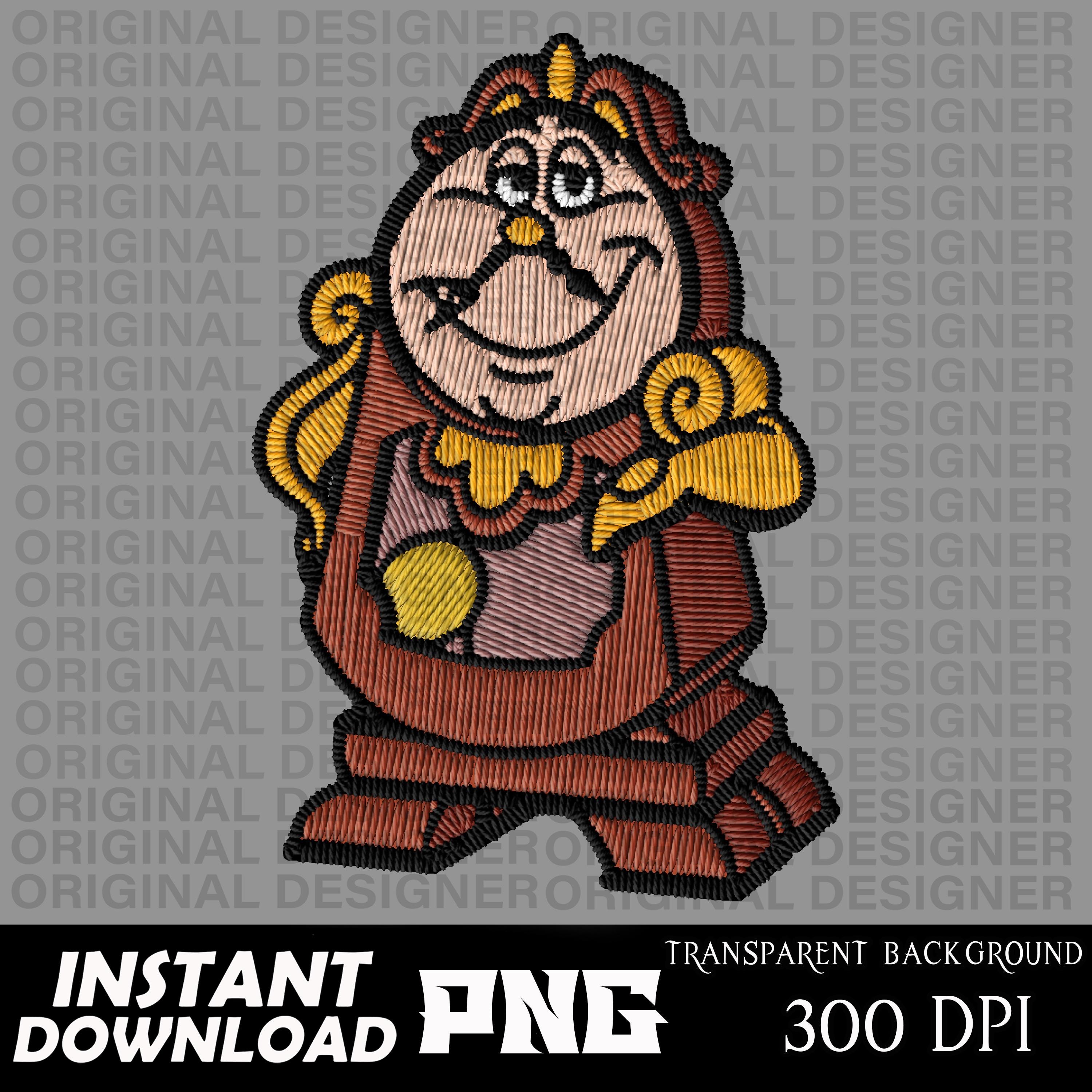 Beauty and the Beast Printable Embroidery Style Png, Mrs Potts and Chip ...