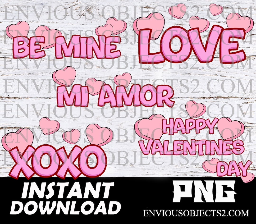 Happy Valentine Day Png, Hearts Png, Cricut, Love, Be Mine Png, XOXO ...