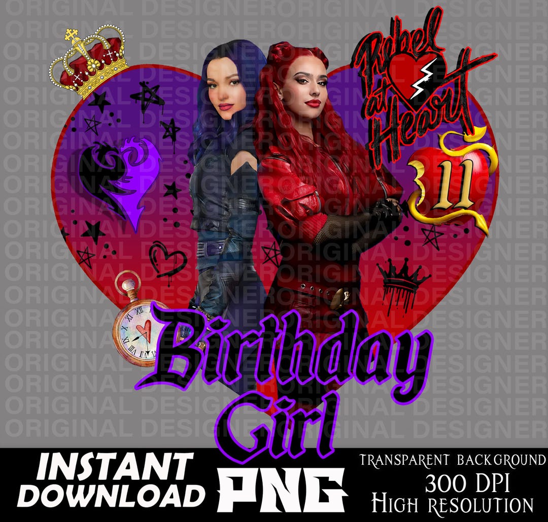 Descendants Red Mal Birthday Girl 11th, Descendant Red Png Rebel Heart ...