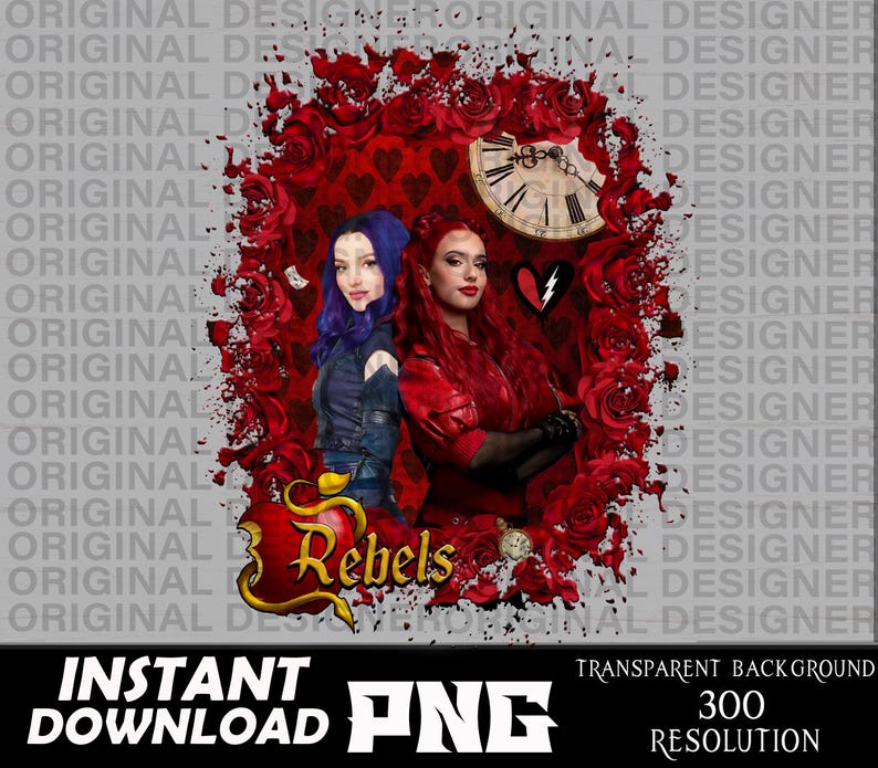 Descendants Red and Mal, Descendants Red Chloe Png, Rebel Heart Png ...