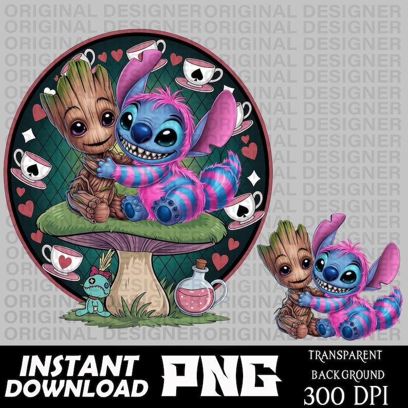 Groot and Stitch Png, Groot and Stitch Download, Stitch Shirt Printable ...