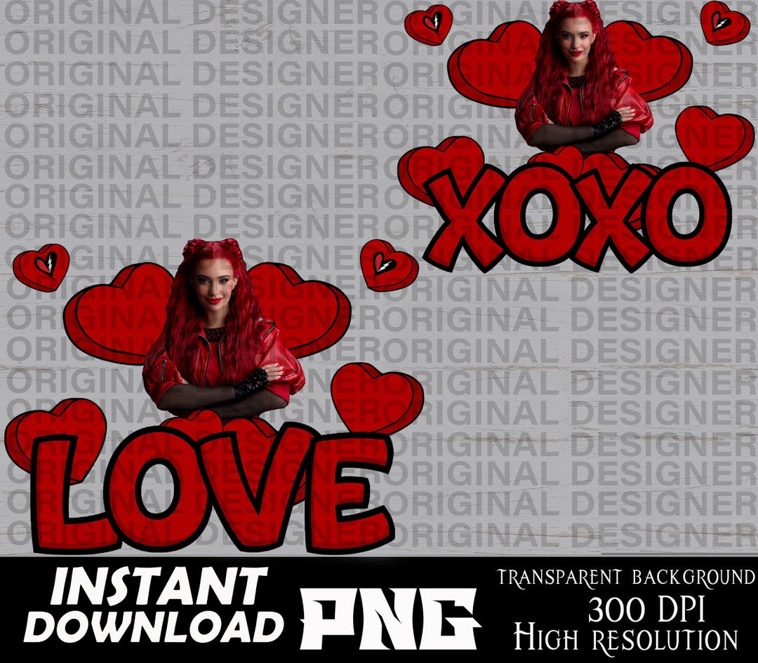 Descendants Red Valentines Day, Descendants Red Png, Rebel Heart Png ...
