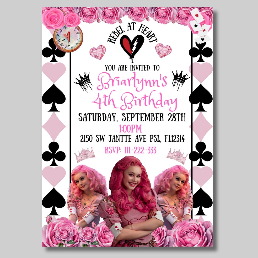 Bridget Descendant Custom Birthday Invitation, Descendant Party ...