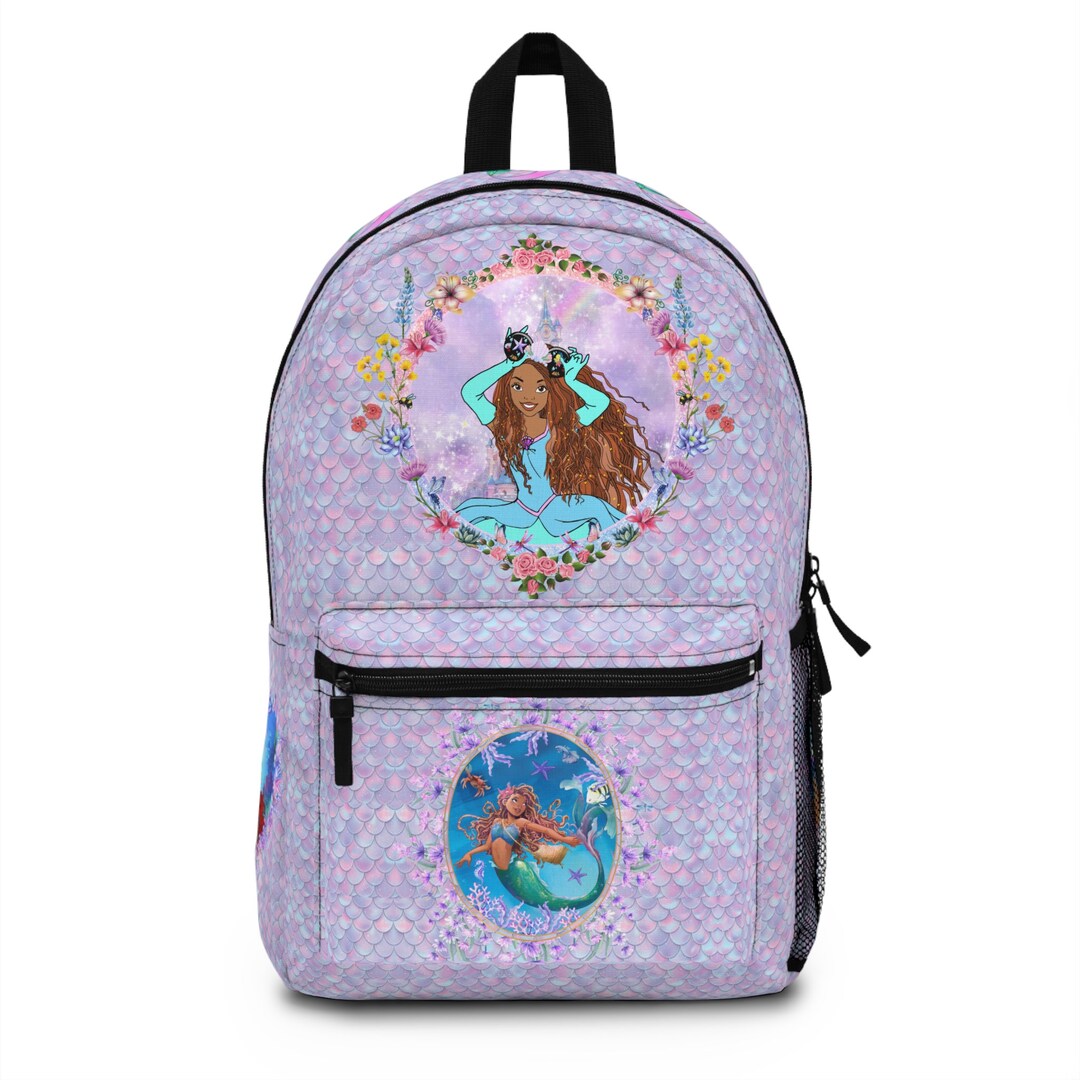 Black Little Mermaid Backpack, Black Ariel Backpack, Mermaid Backpack ...