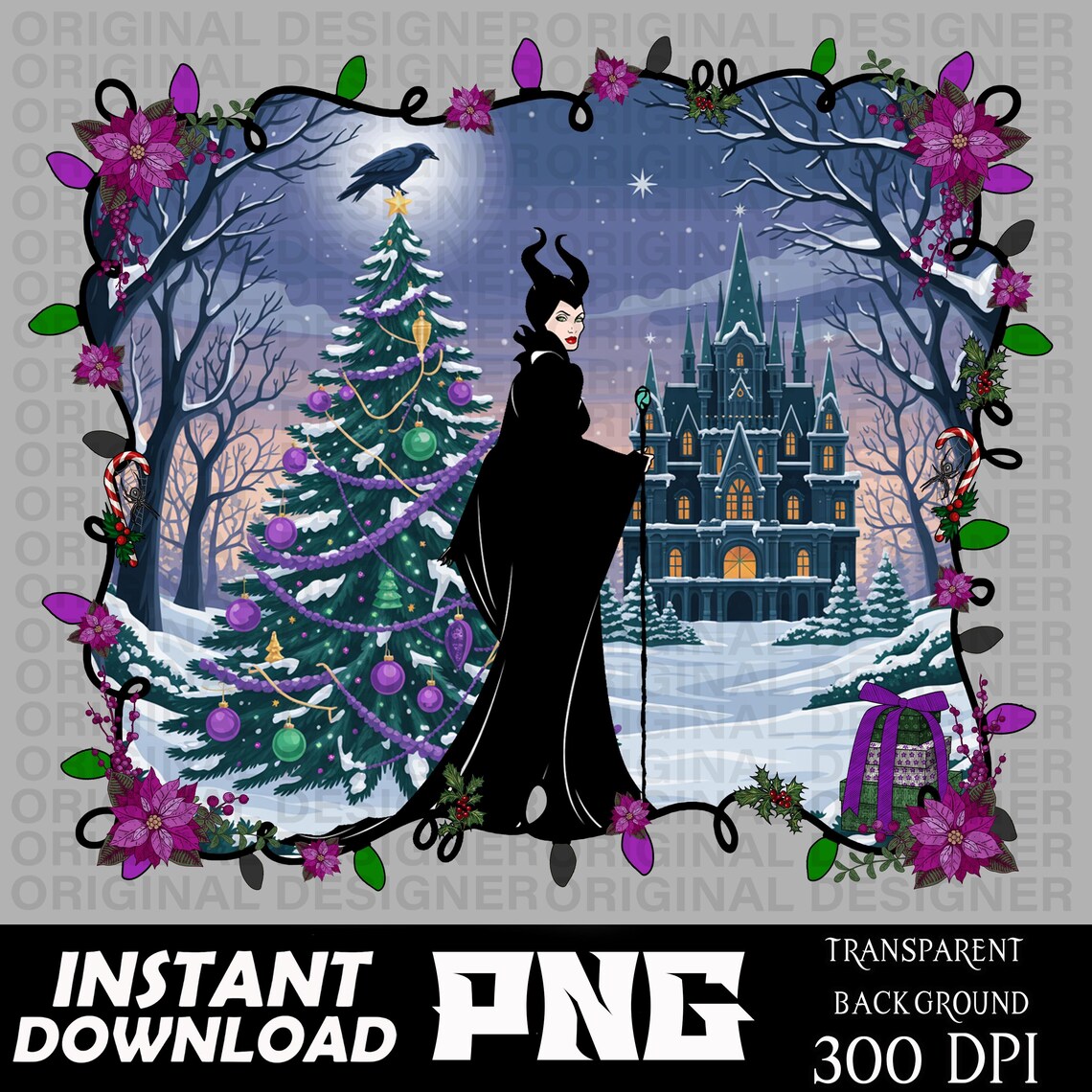 Villain Christmas Png, Maleficent Christmas Png, Maleficent Tee ...