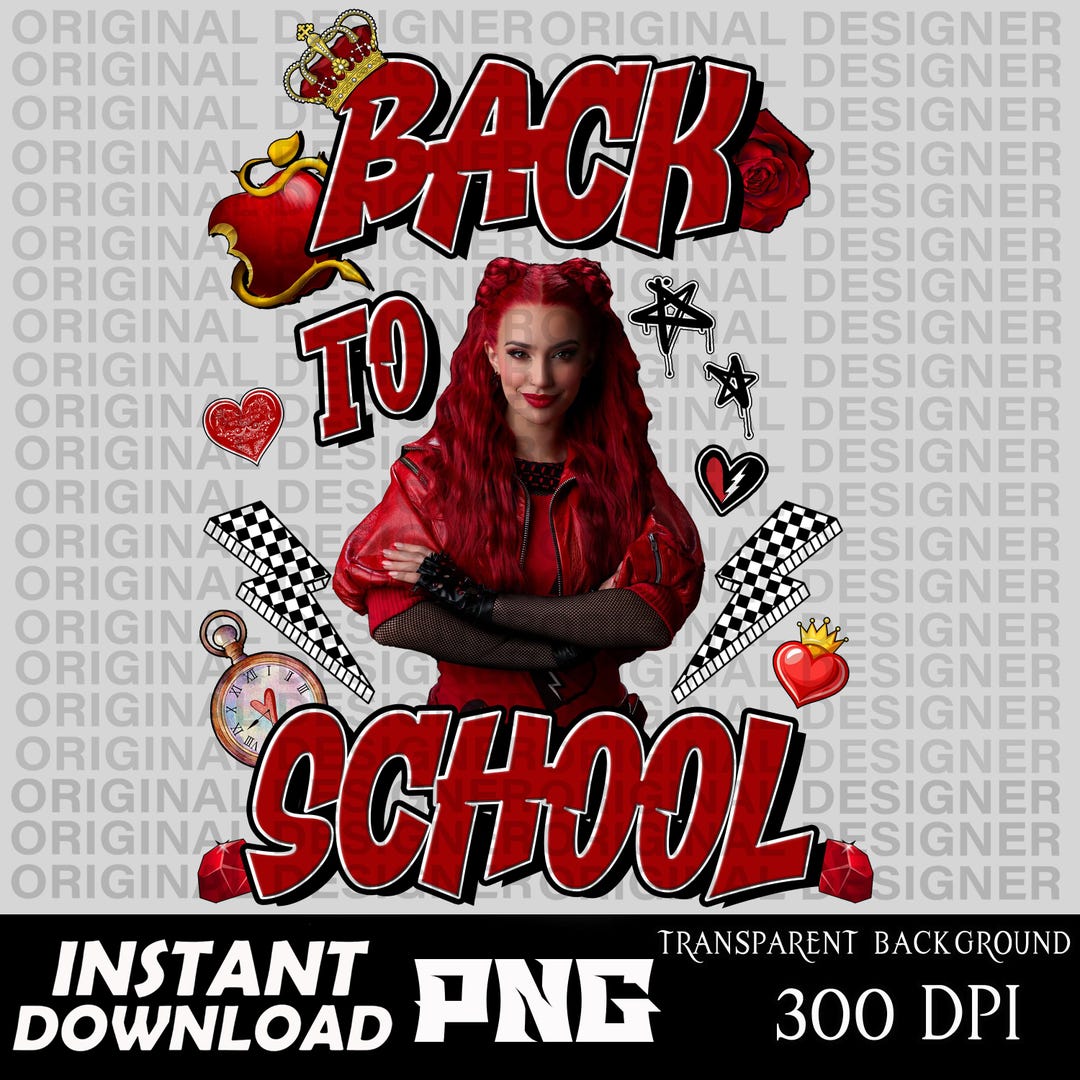 Descendants Rise Red Back to School Png Download, Rebel Heart Png ...