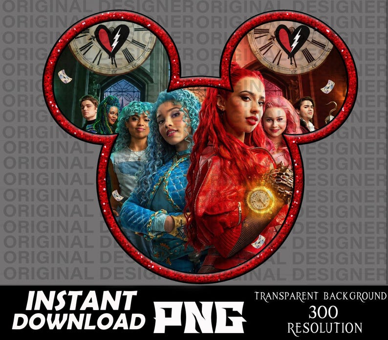 Descendants Red Png, Rebel Heart Png, Descendants Rise Red Sublimation ...