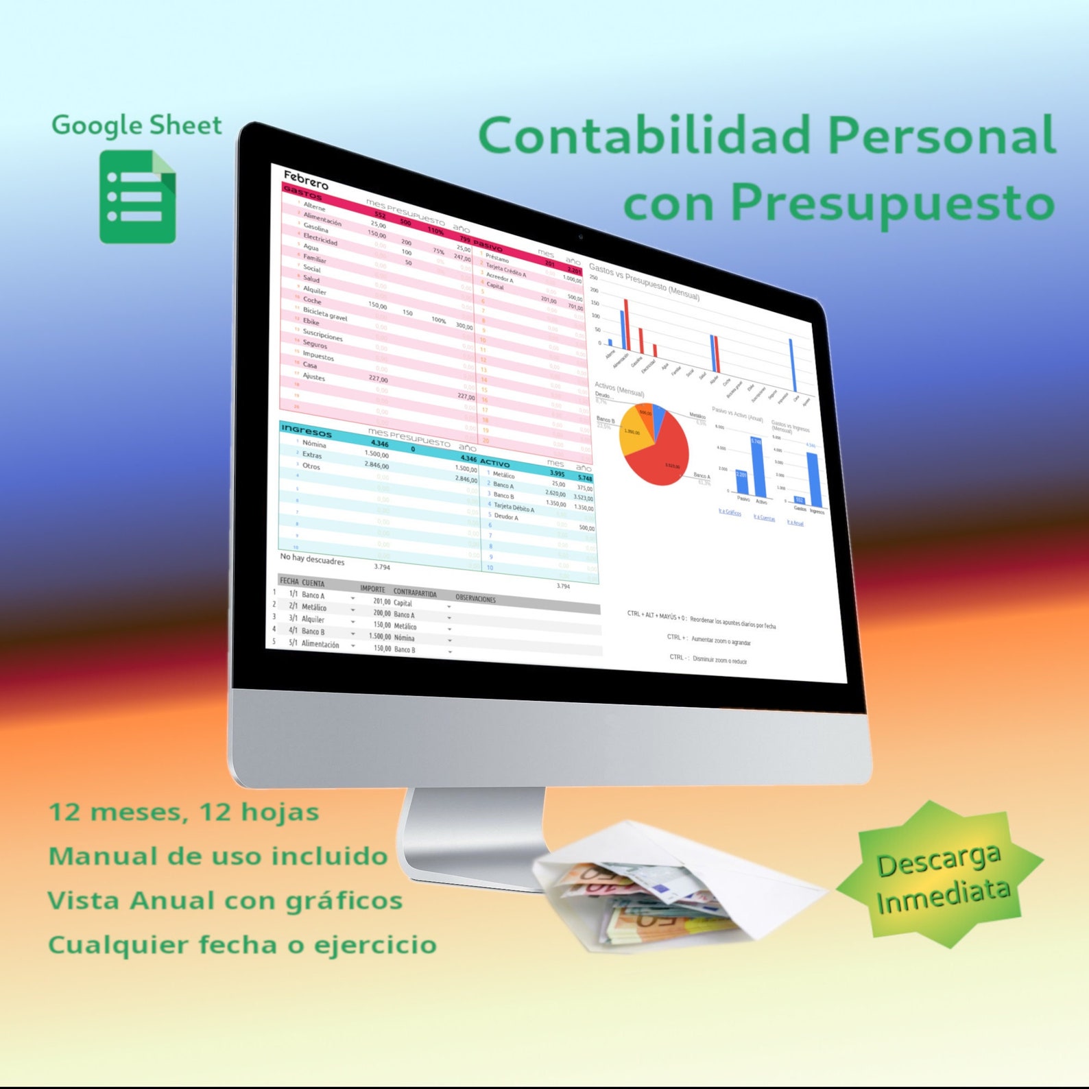 Contabilidad Personal con Presupuesto para Hojas de cálculo de Google ...