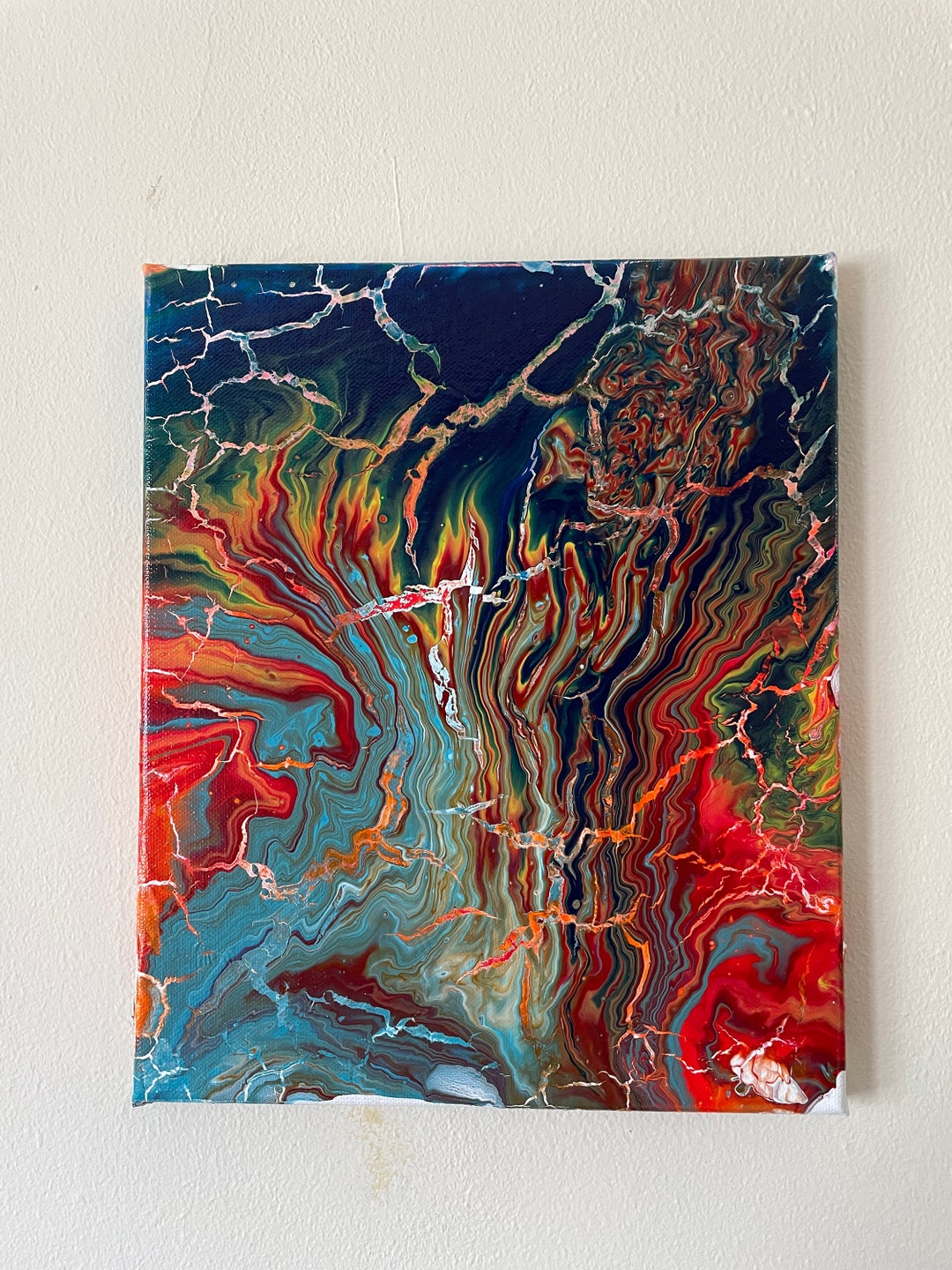 Abstract Acrylic Painting on Canvas, Modern Art 10x12 Inches / 25x30 Cm ...