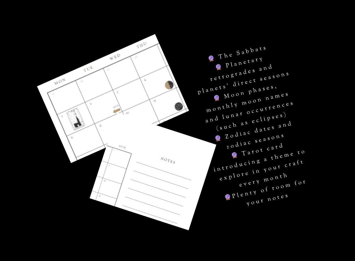 Witchy Calendar 2024 USA and Canada the Original Witch A3 and A4 - Etsy