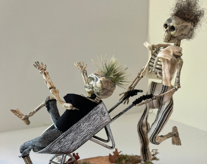 Miniature Skeleton Guys With Wheelbarrow - Etsy