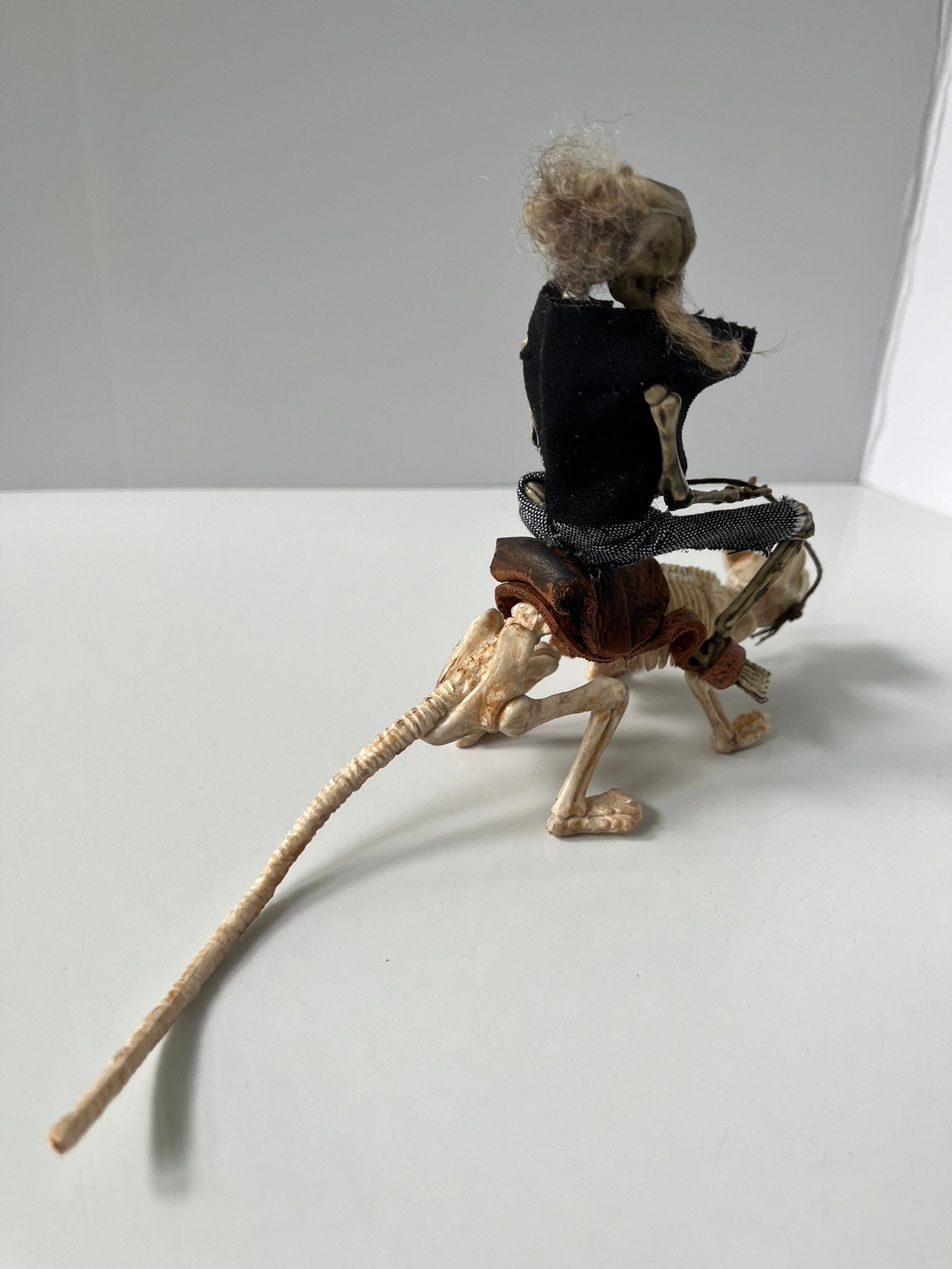 Miniature Skeleton With Mustache Riding Rat - Etsy