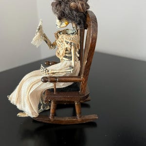Miniature Skeleton Lady Weeping on Rocker - Etsy