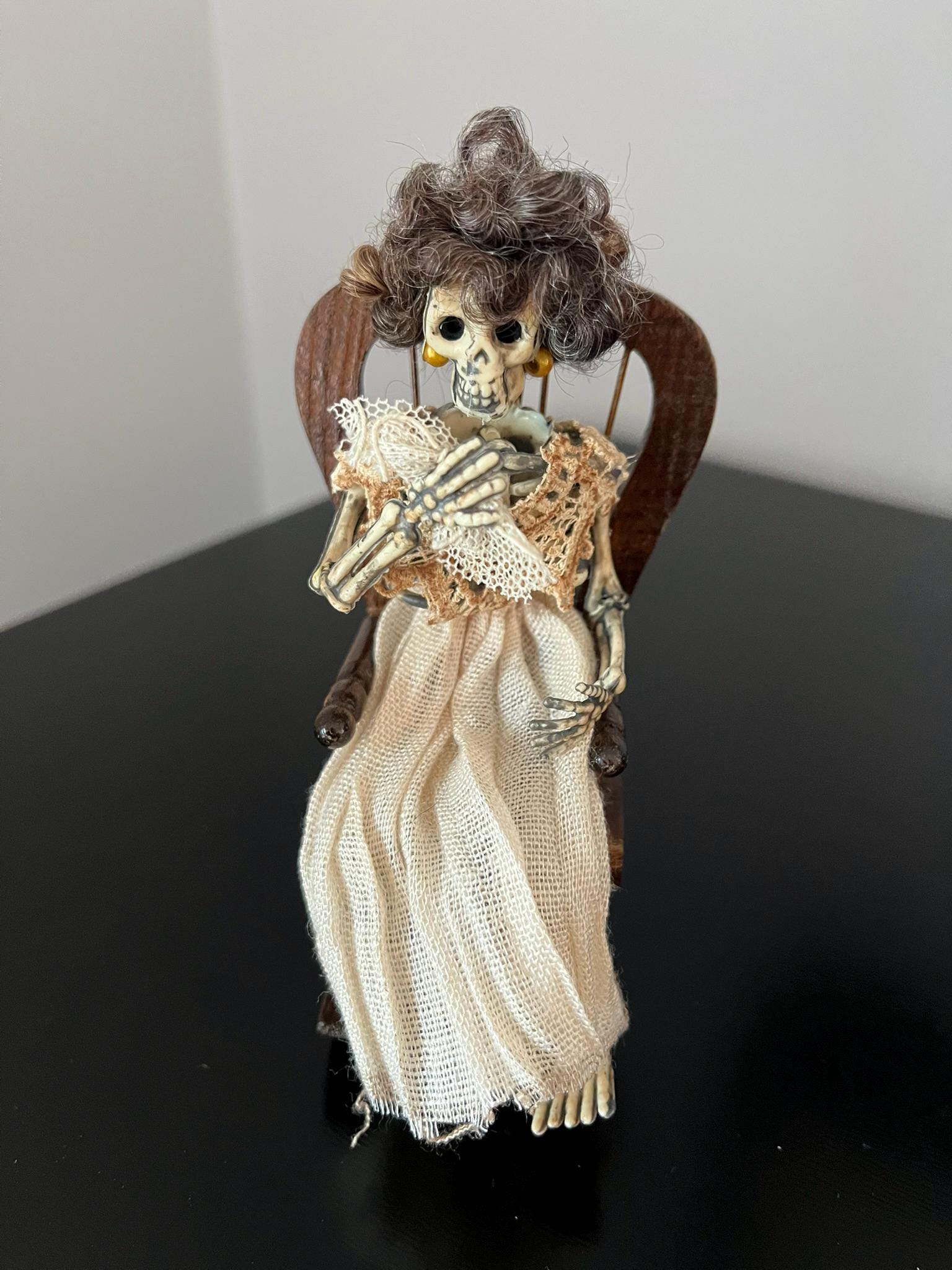 Miniature Skeleton Lady Weeping on Rocker - Etsy
