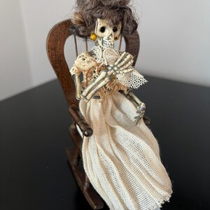Miniature Skeleton Lady Weeping on Rocker - Etsy