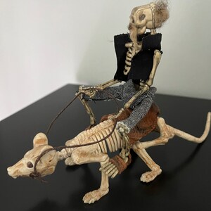 Miniature Skeleton With Mustache Riding Rat - Etsy