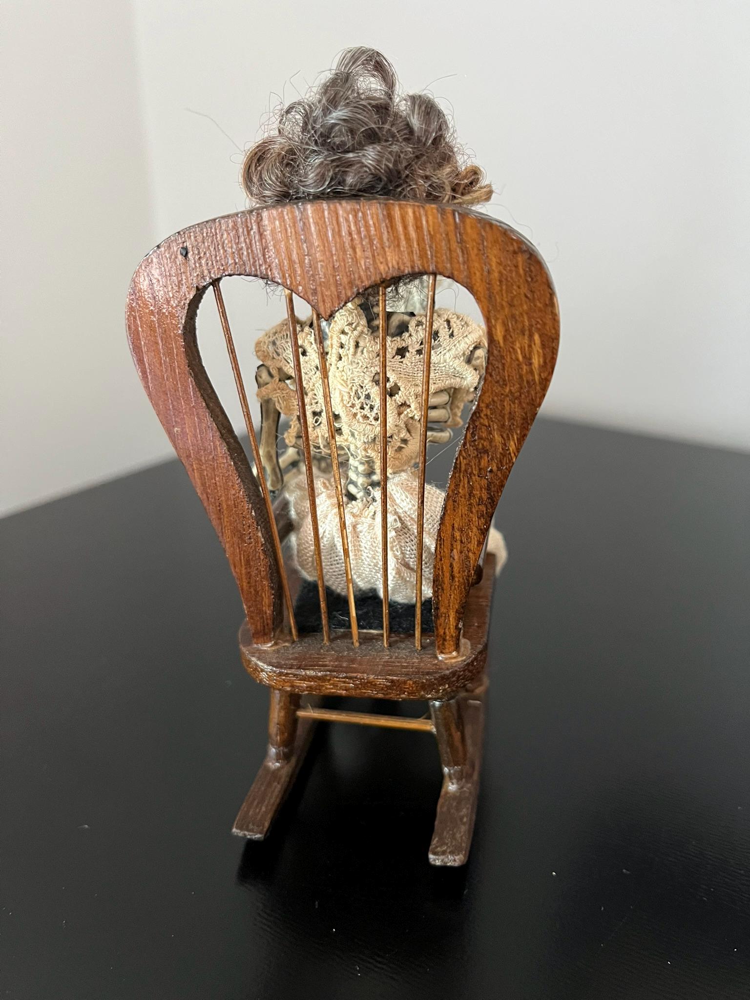 Miniature Skeleton Lady Weeping on Rocker - Etsy