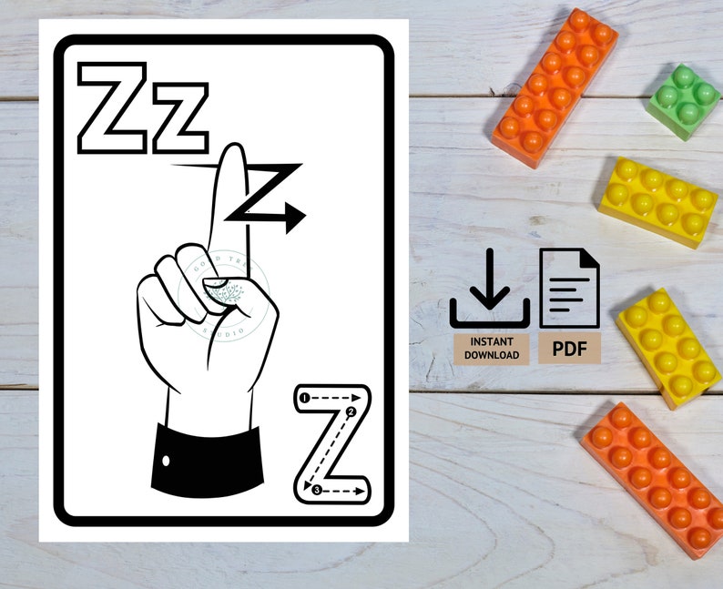 ASL Alphabet Coloring Book: Sign Language Learning (PDF) - Etsy