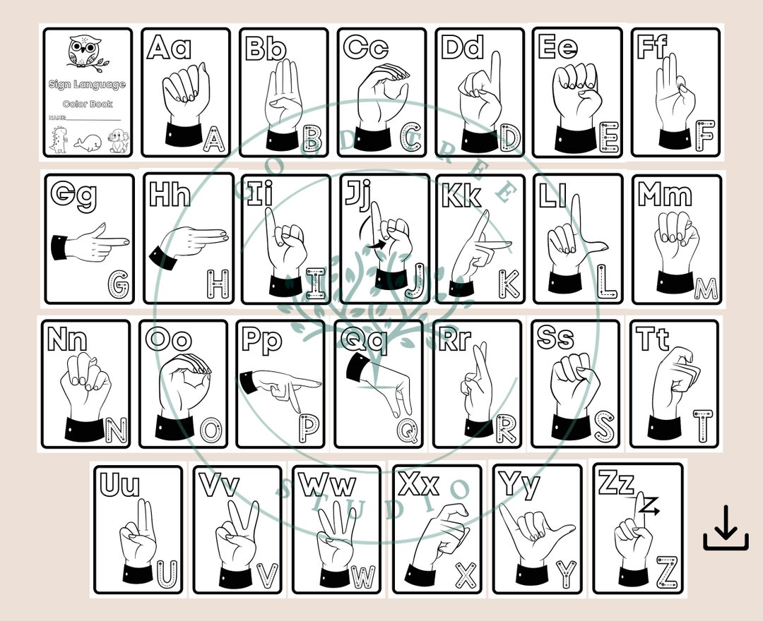 ASL Sign Language Alphabet PDF- 27 Pages With Each Sign, Learn ASL ...