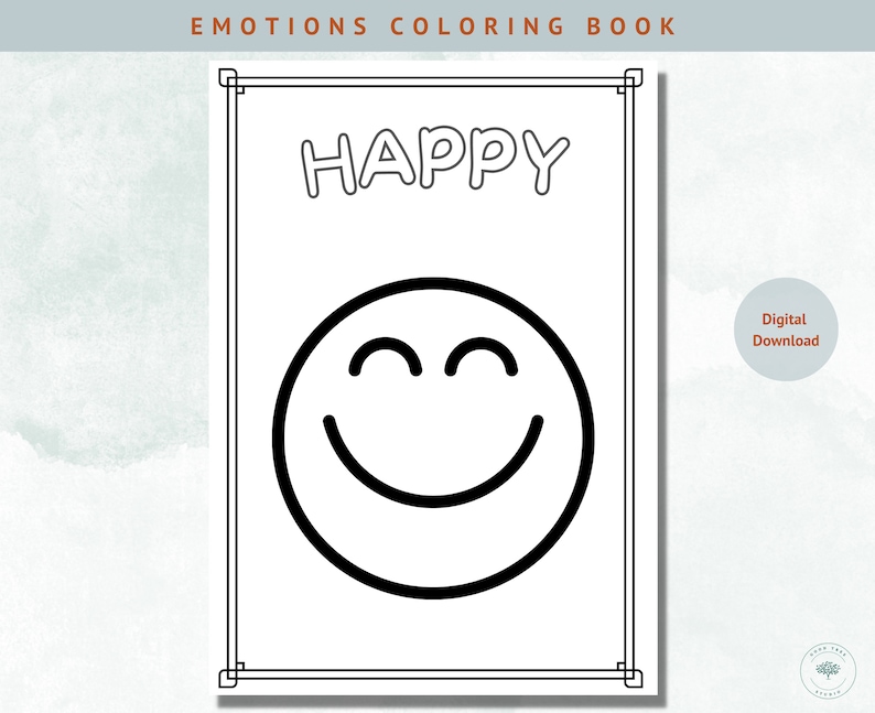 Emotions Coloring Pages: Kids Feelings, Play Therapy (PDF Download) - Etsy