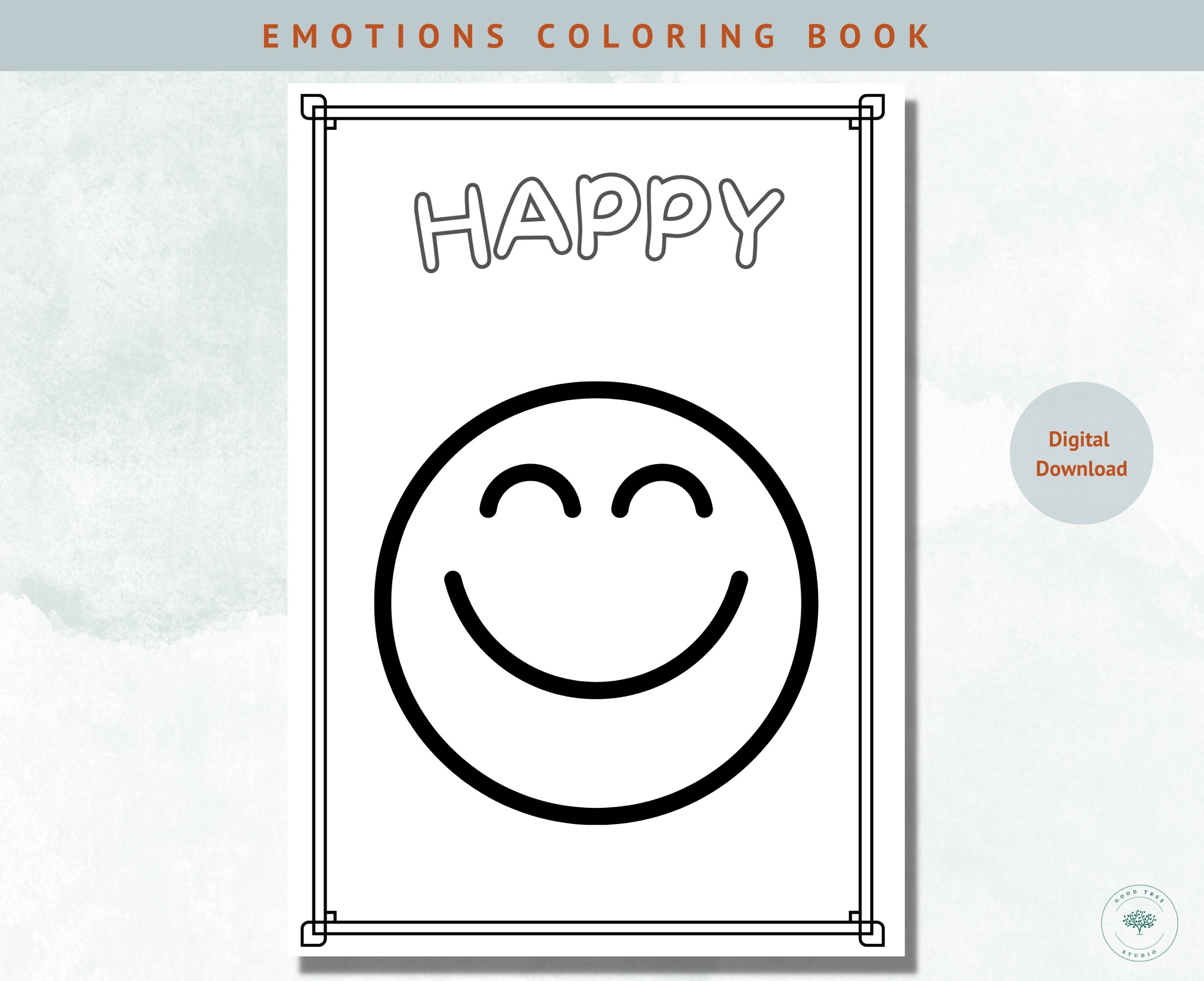 Emotions Coloring Pages: Kids Feelings, Play Therapy (PDF Download) - Etsy