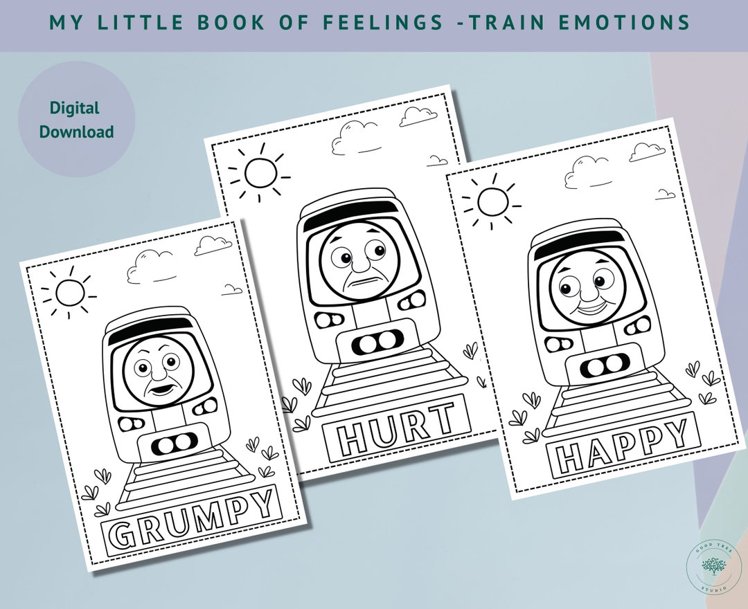 Train Emotions Coloring Pages: Kids Feelings Learning Tool (digital ...