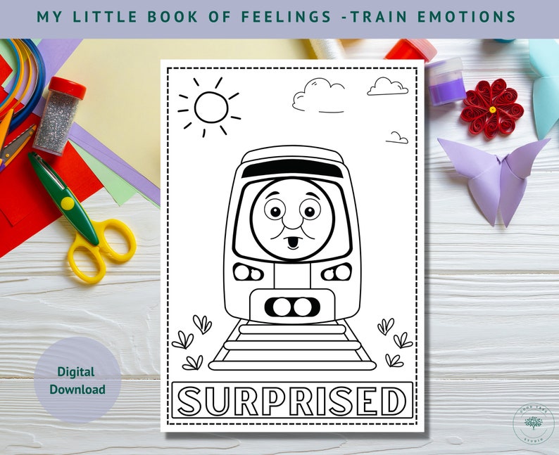 Train Emotions Coloring Pages: Kids Feelings Learning Tool (digital ...