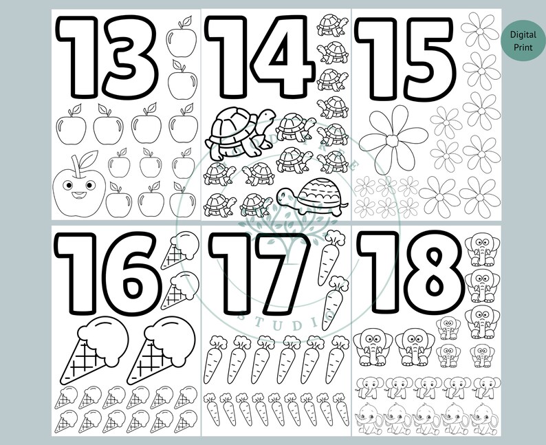 20 Printable Numbers Coloring Pages, Coloring Page, Preschool ...